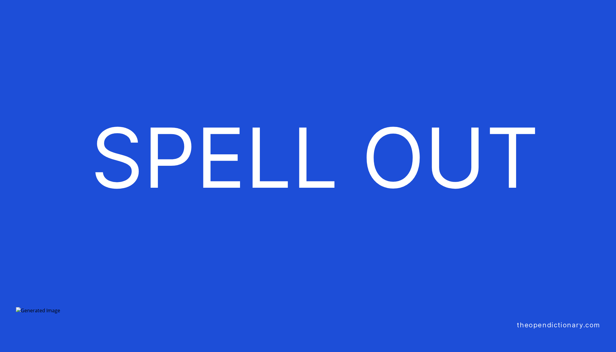 SPELL OUT - The Open Dictionary