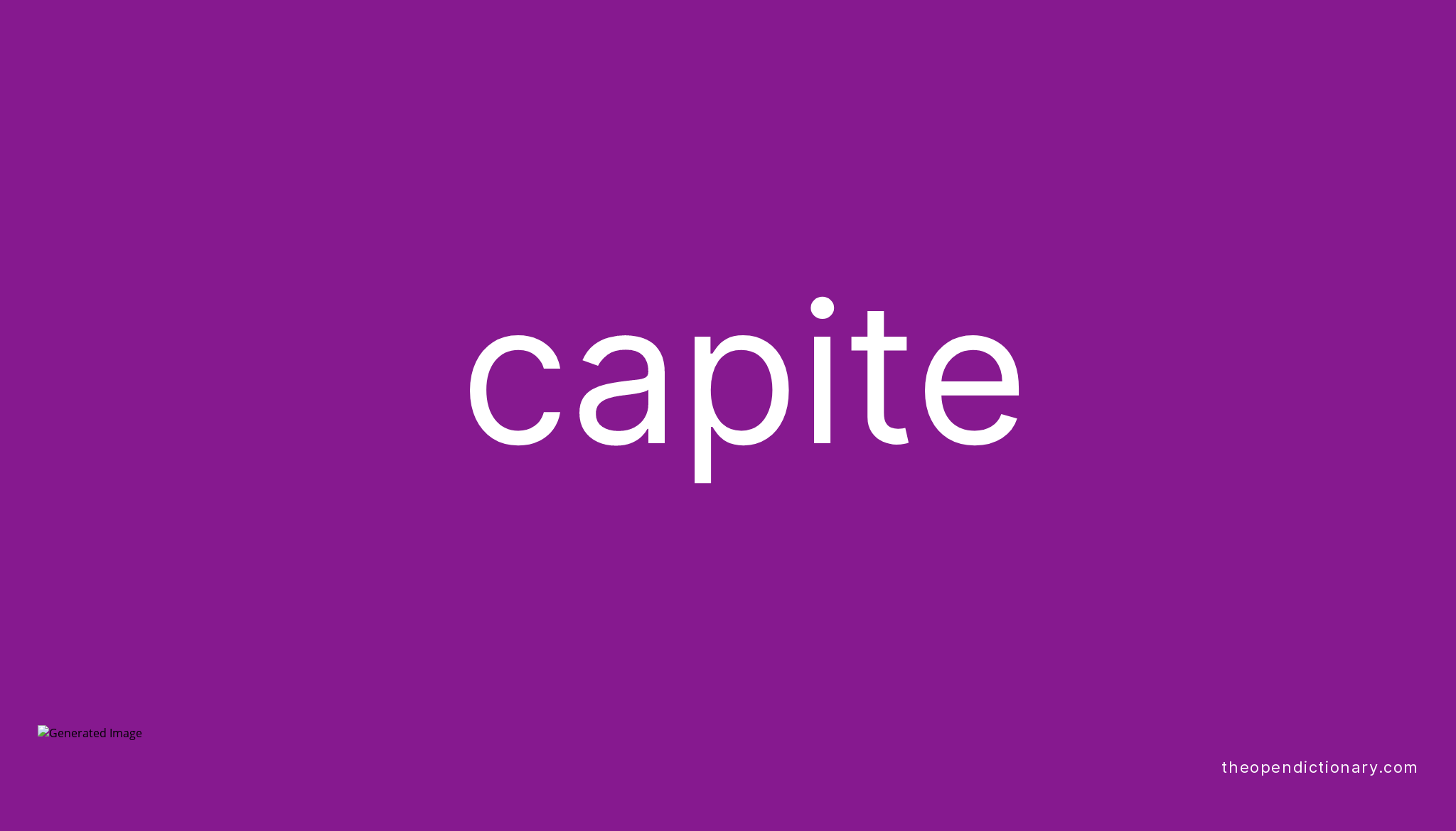 CAPITE - The Open Dictionary