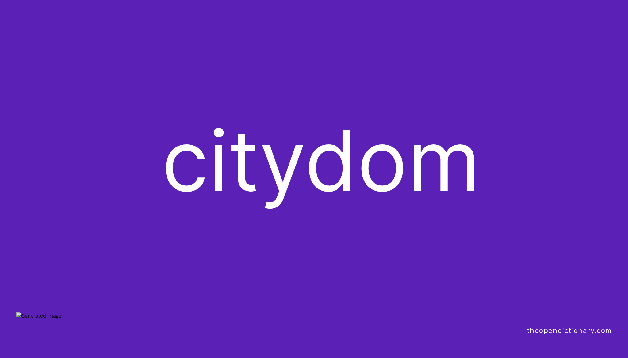 CITYDOM - The Open Dictionary