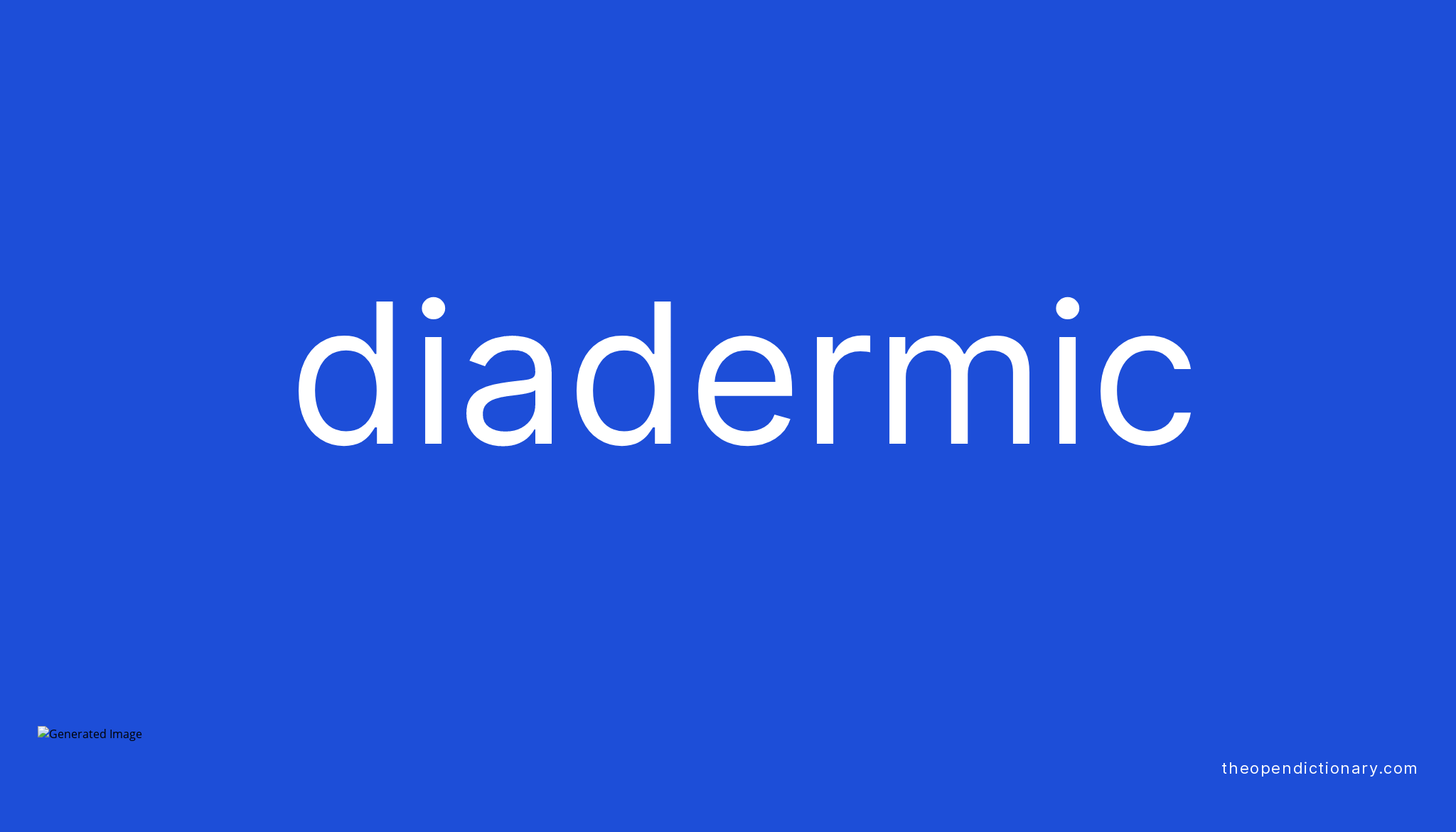 Diadermic | Meaning of Diadermic | Definition of Diadermic | Example of ...