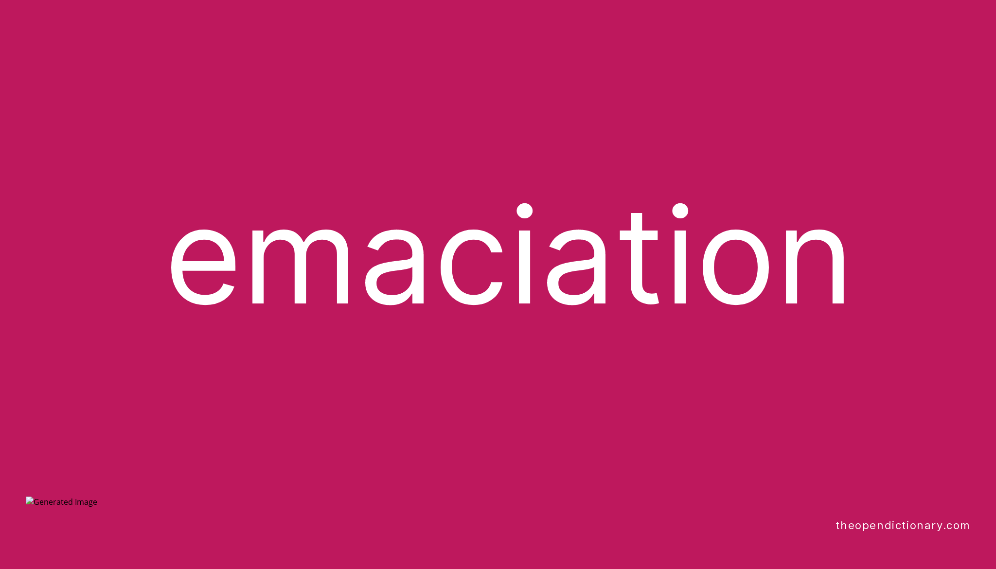 EMACIATION - The Open Dictionary