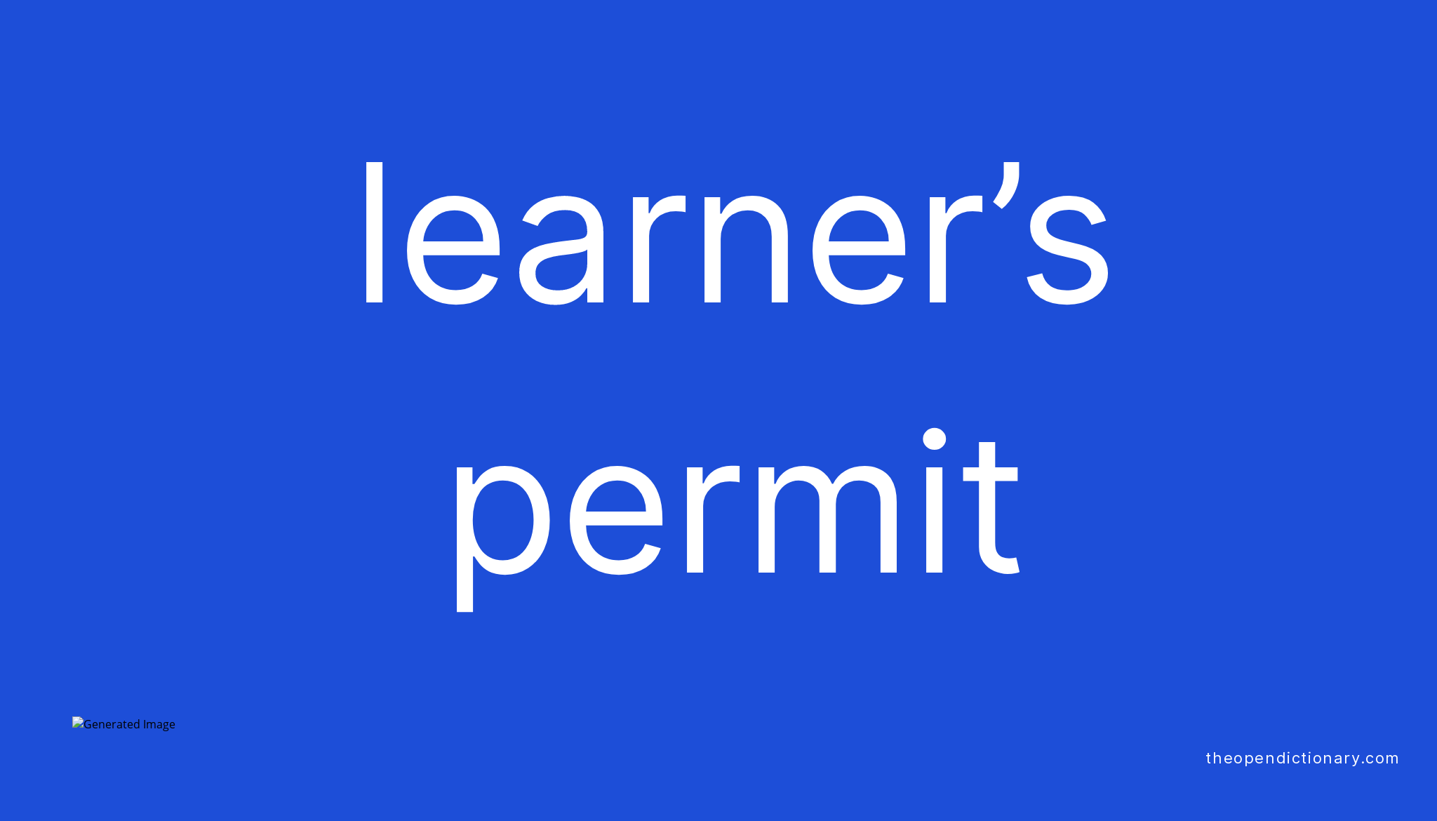 Learner’s permit | Meaning of Learner’s permit | Definition of Learner ...