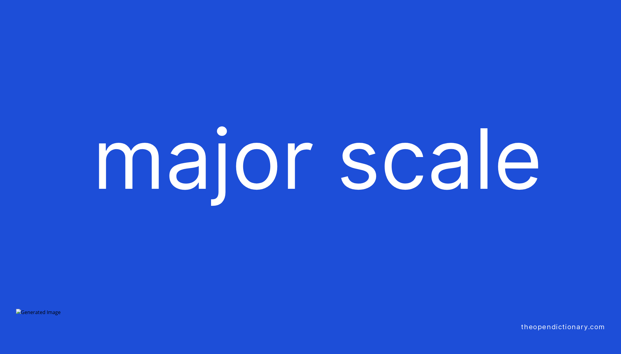 MAJOR SCALE - The Open Dictionary