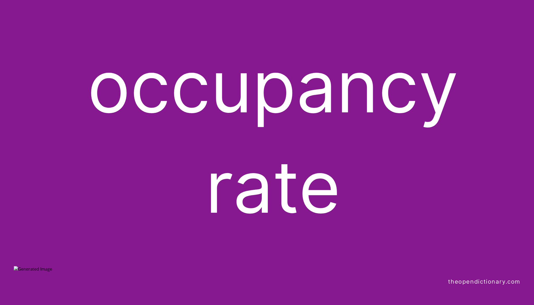 OCCUPANCY RATE - The Open Dictionary