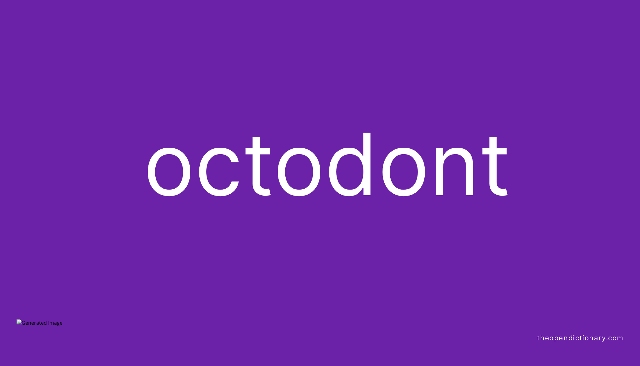 OCTODONT - The Open Dictionary