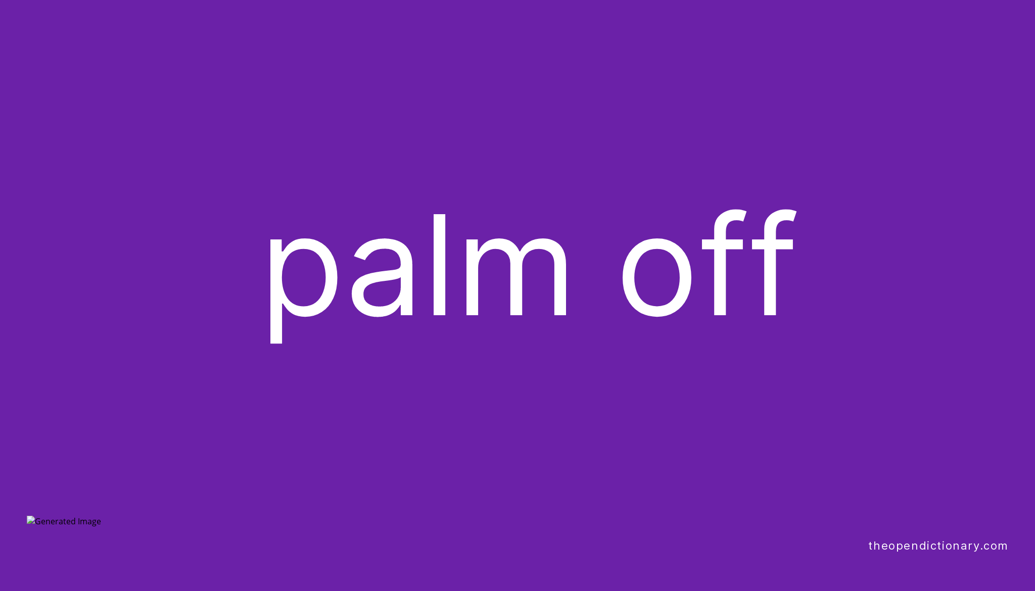 PALM OFF | Phrasal Verb PALM OFF Definition, Meaning and Example