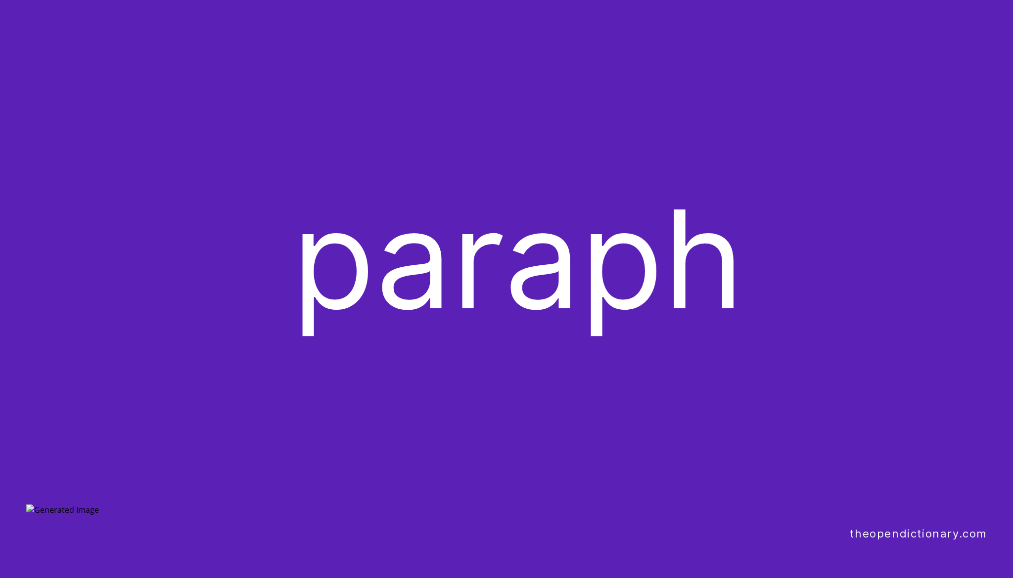 PARAPH - The Open Dictionary