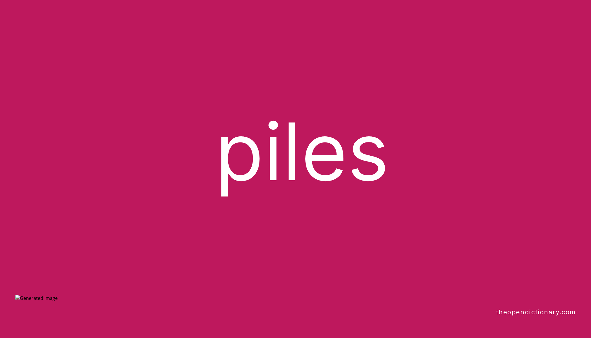 Piles Meaning Of Piles Definition Of Piles Example Of Piles