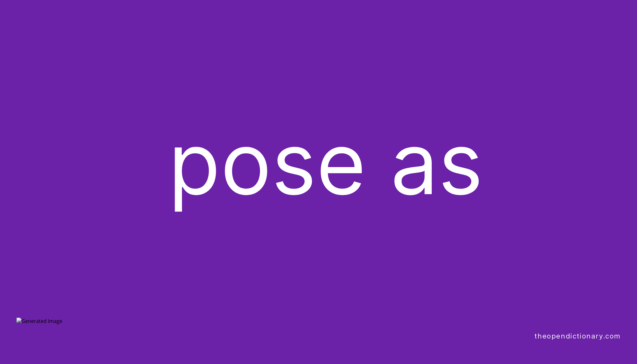 POSE AS - The Open Dictionary
