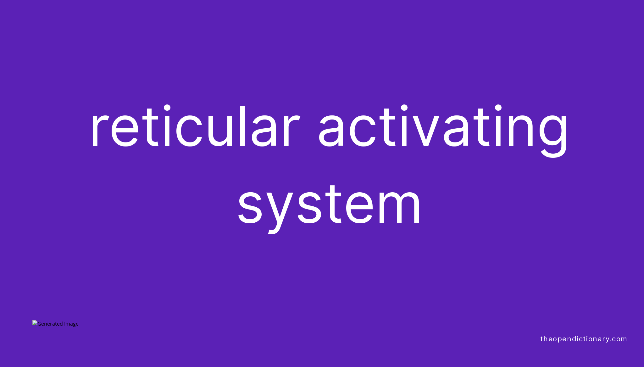 Reticular activating system | Meaning of Reticular activating system ...