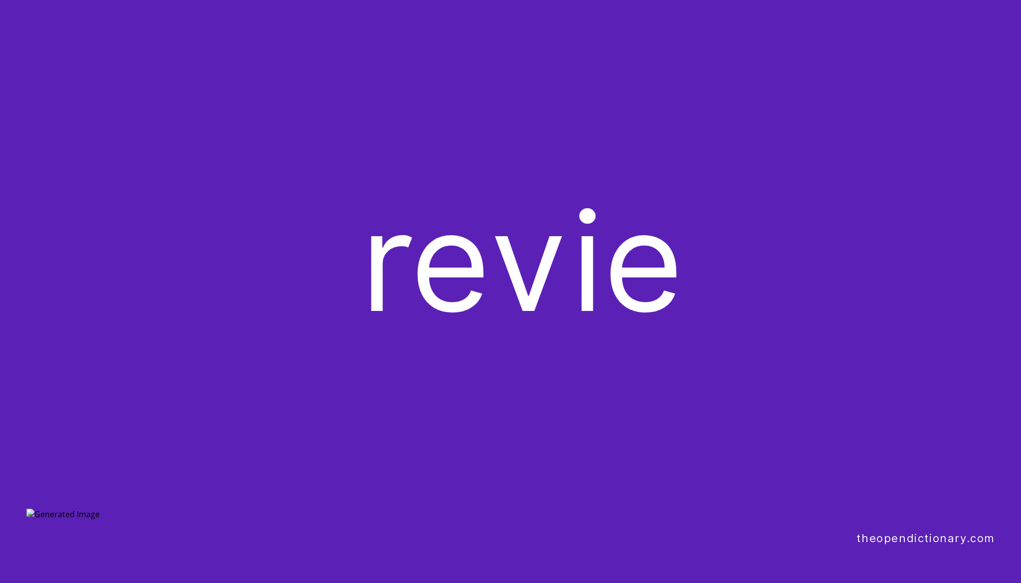 REVIE - The Open Dictionary