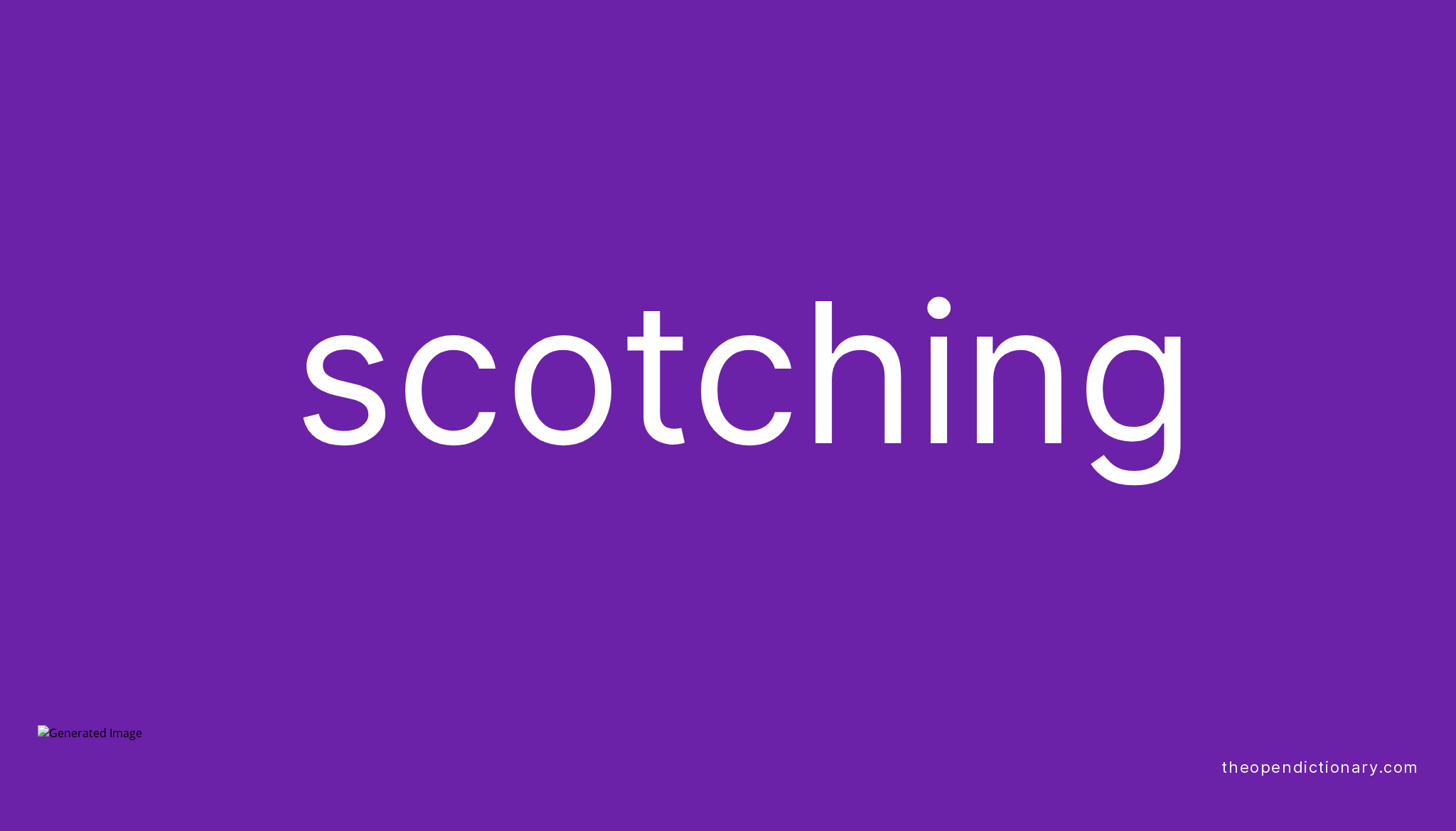 SCOTCHING - The Open Dictionary