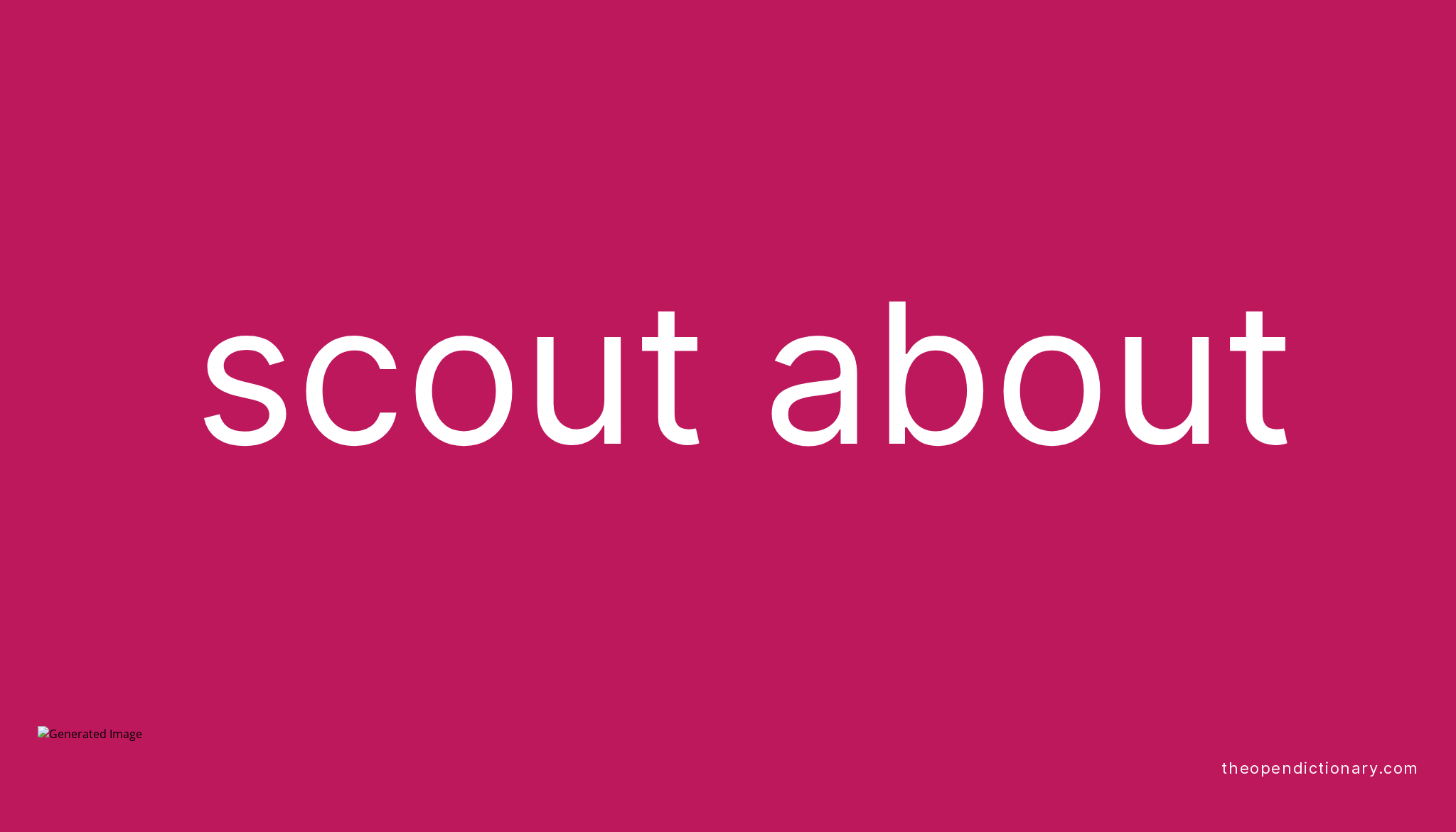 SCOUT ABOUT | Phrasal Verb SCOUT ABOUT Definition, Meaning and Example