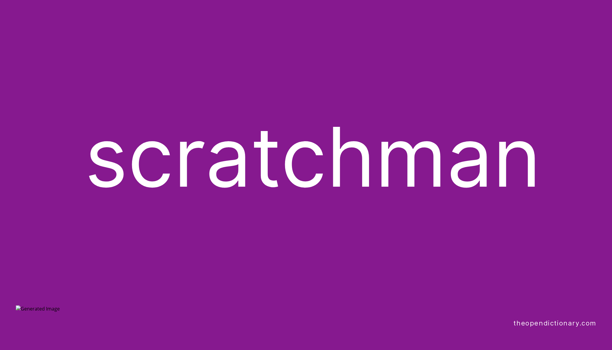 Scratchman | Meaning of Scratchman | Definition of Scratchman | Example ...