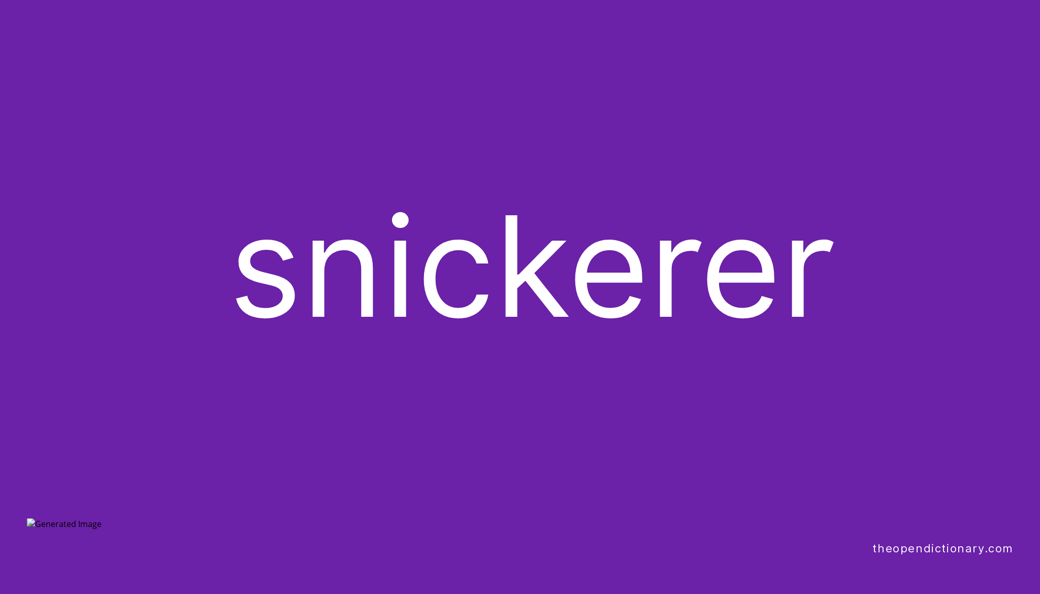 Snickerer | Meaning of Snickerer | Definition of Snickerer | Example of ...