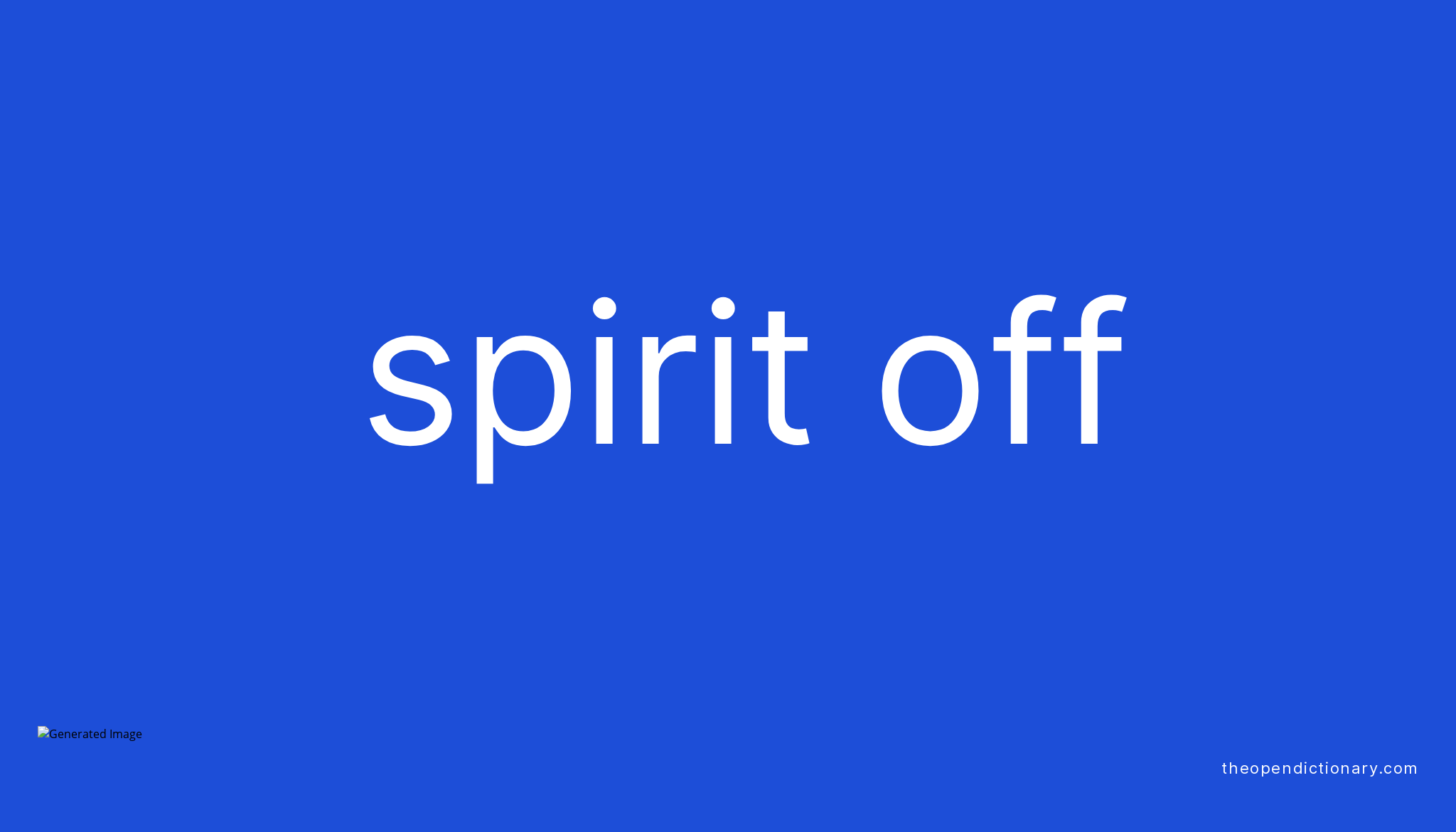 SPIRIT OFF - The Open Dictionary