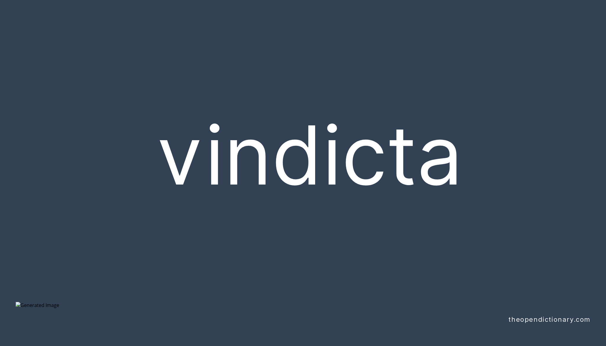 VINDICTA - The Open Dictionary
