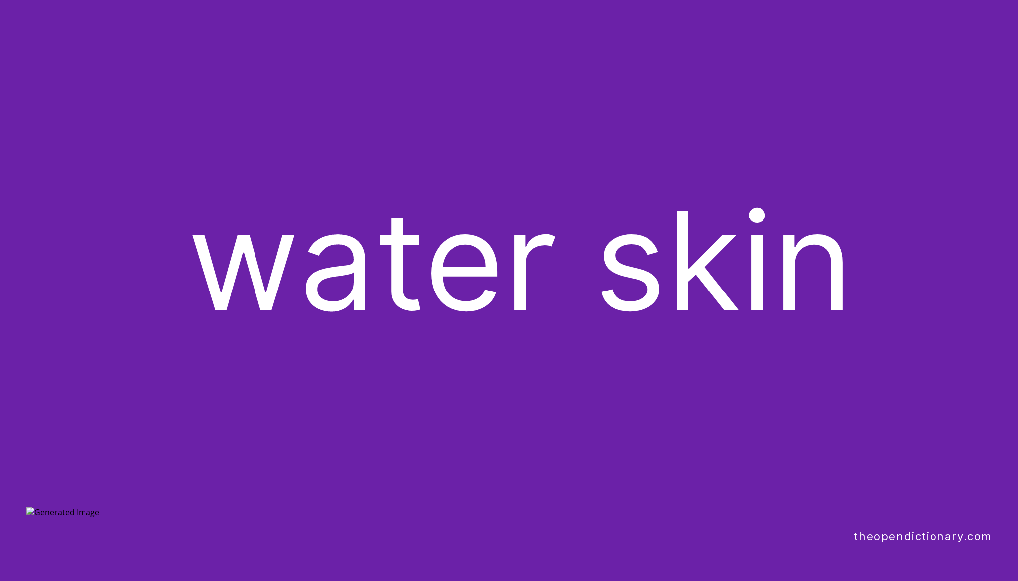 WATER SKIN - The Open Dictionary